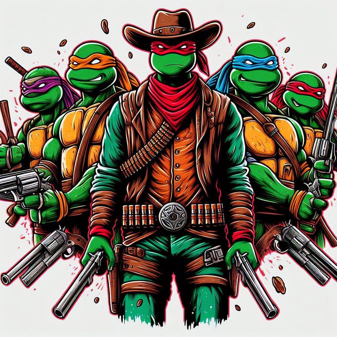 Ninja Turtles Cowboy Ninja Turtles Svg Ninja Turtle Png a Digital Art ...