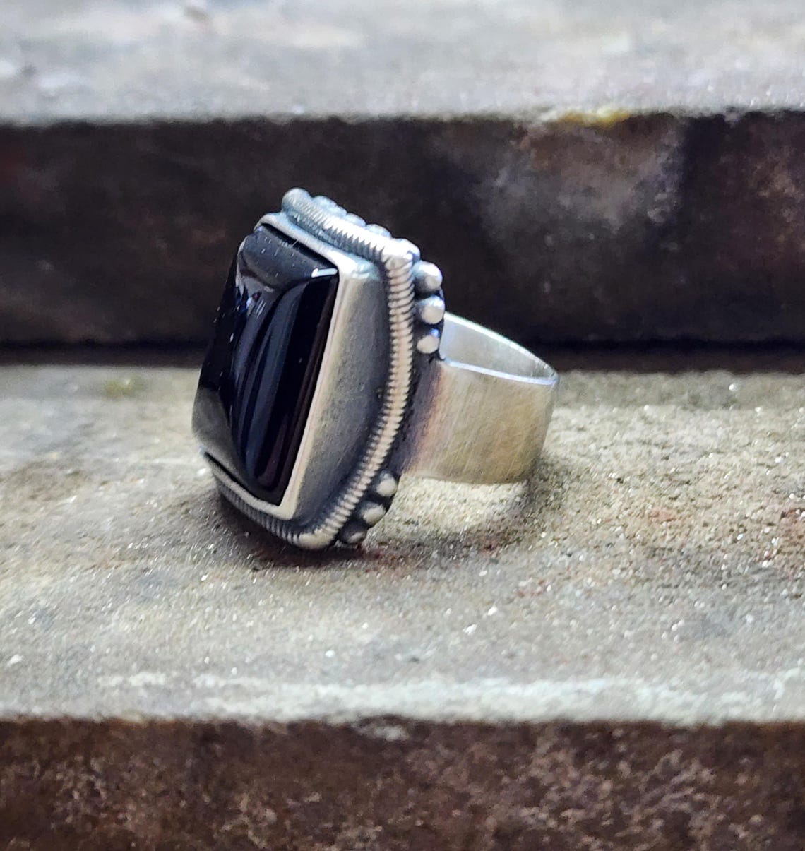 Lucifer Ring, Black Onyx Ring, Sterling Silver Ring Man, Lucifer's ...