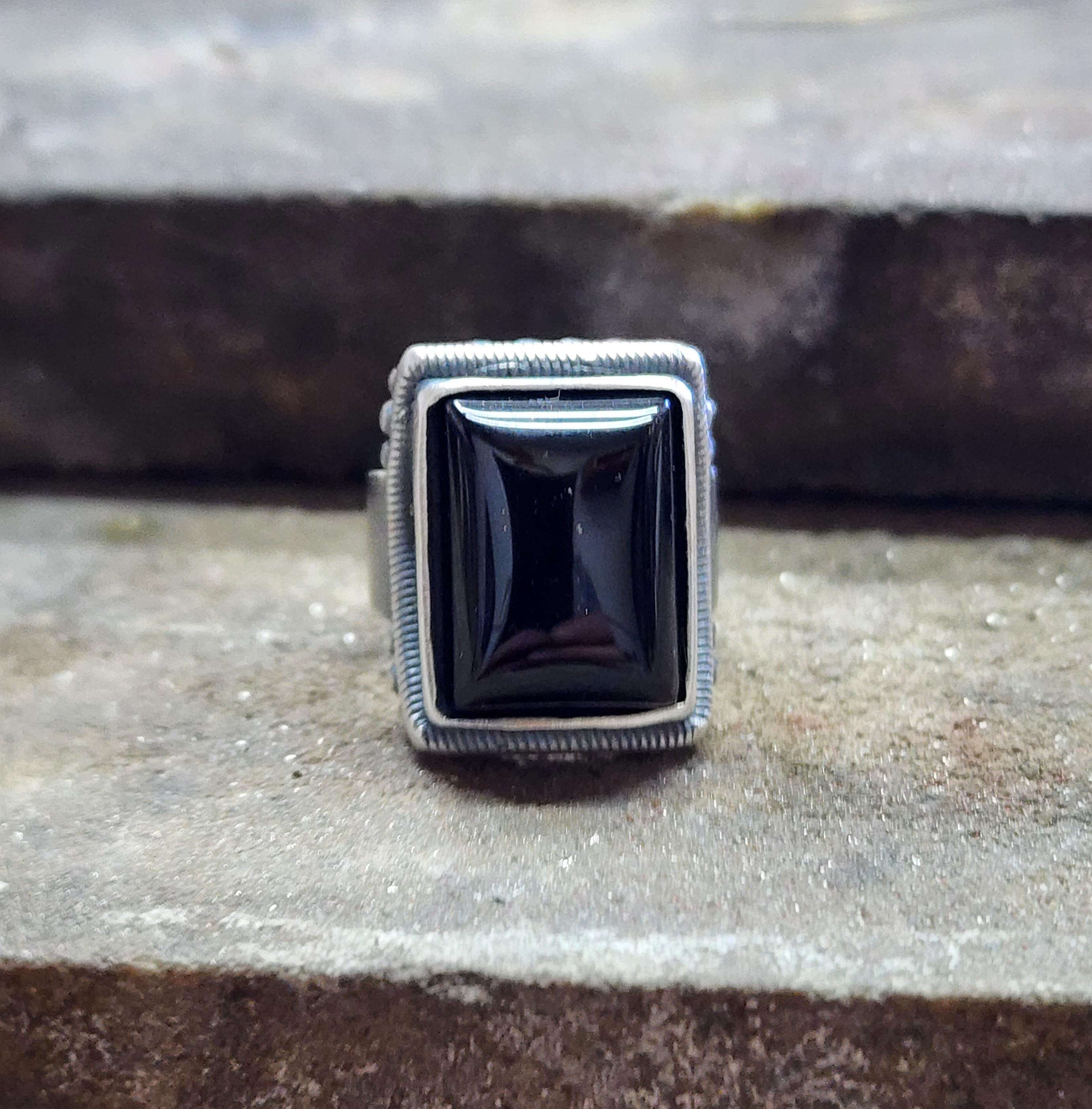 Lucifer Ring, Black Onyx Ring, Sterling Silver Ring Man, Lucifer's ...