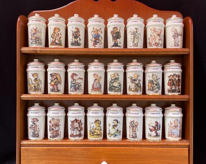 Hummel Spice Jar Collection With Wooden Display Rack - Etsy