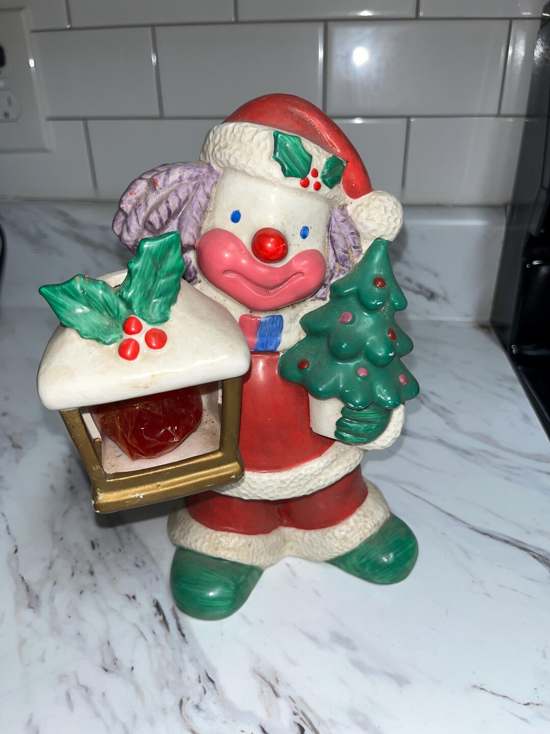 Clown Figurine Holding Candle - Etsy
