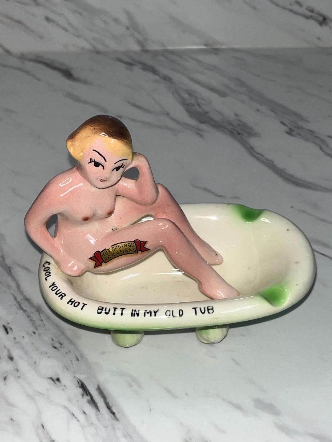 Rare Vintage Risqué Nude Lady in Bathtub Ashtray "cool You're Hot Butt in My Old Tub” - Etsy