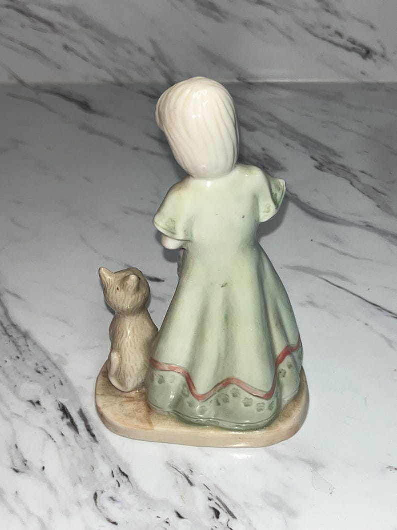 Vintage K's Collection Girl W/cat Porcelain Figurine - Etsy