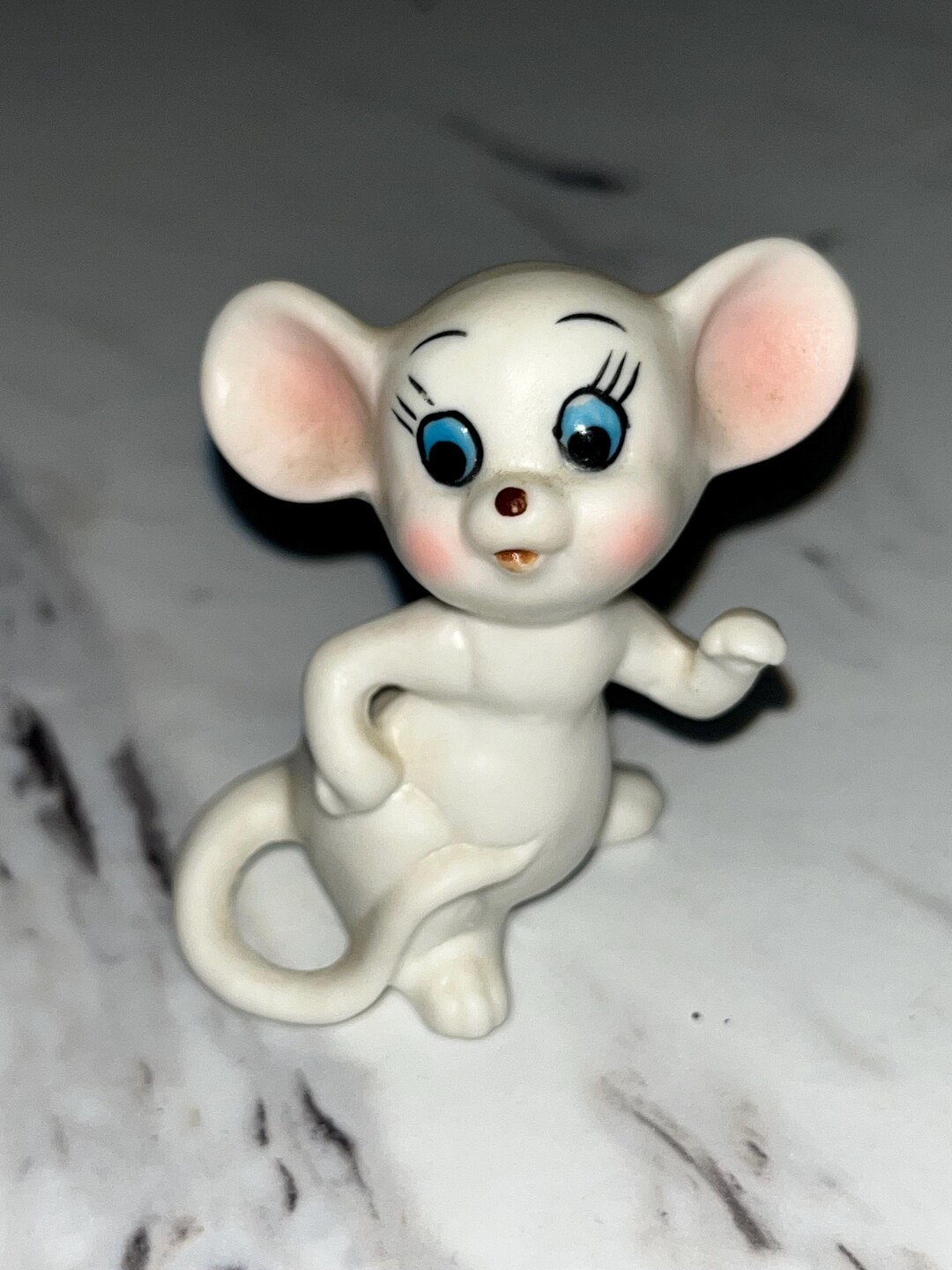 Vintage Small Mouse Figurine With Blue Eyes Genuine Bone China Japan - Etsy