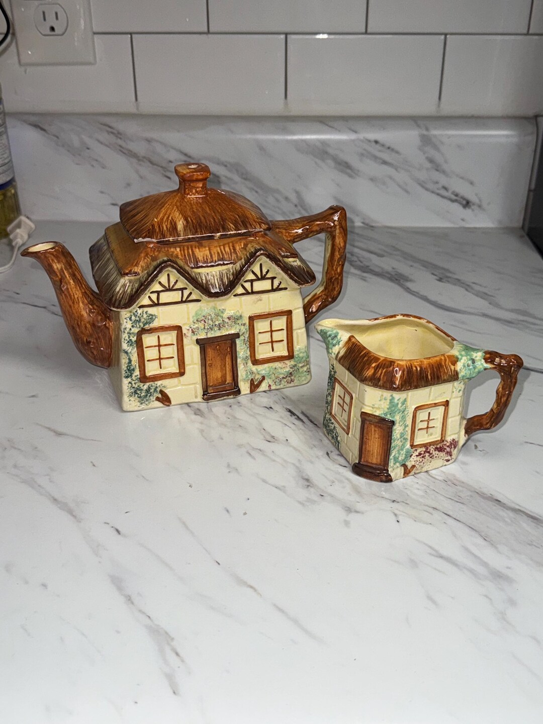 Vintage Keele Street Pottery Cottage Ware Teapot and a Matching Creamer ...