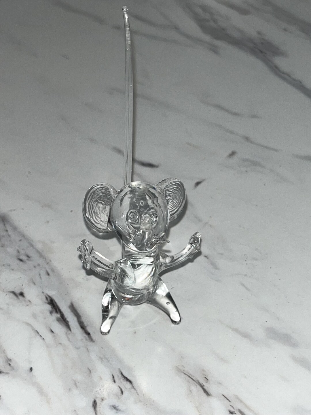 Hand Blown Art Glass Mouse With Long Tail Figurine - Etsy
