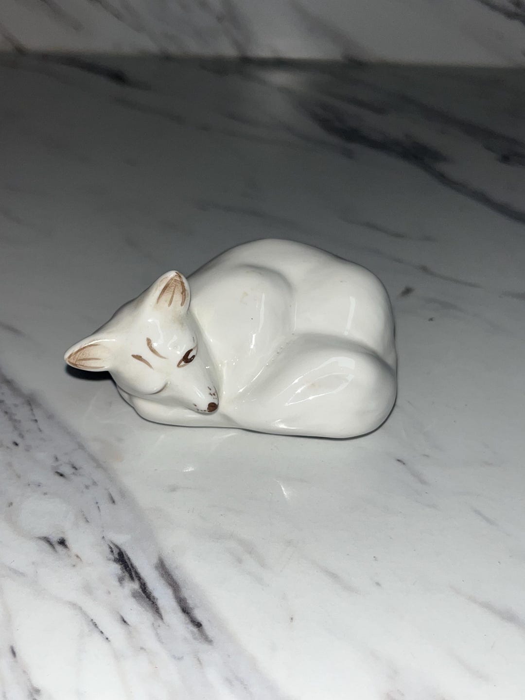 Coalport Figurine of Curled up Fox - Etsy