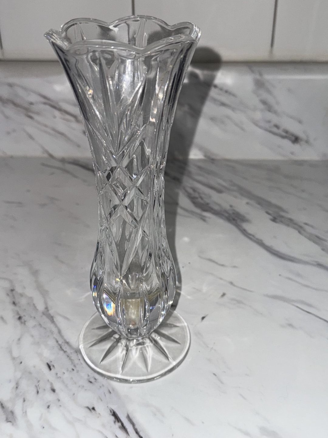 Vintage St. George Lead Crystal Bud Vase - Etsy