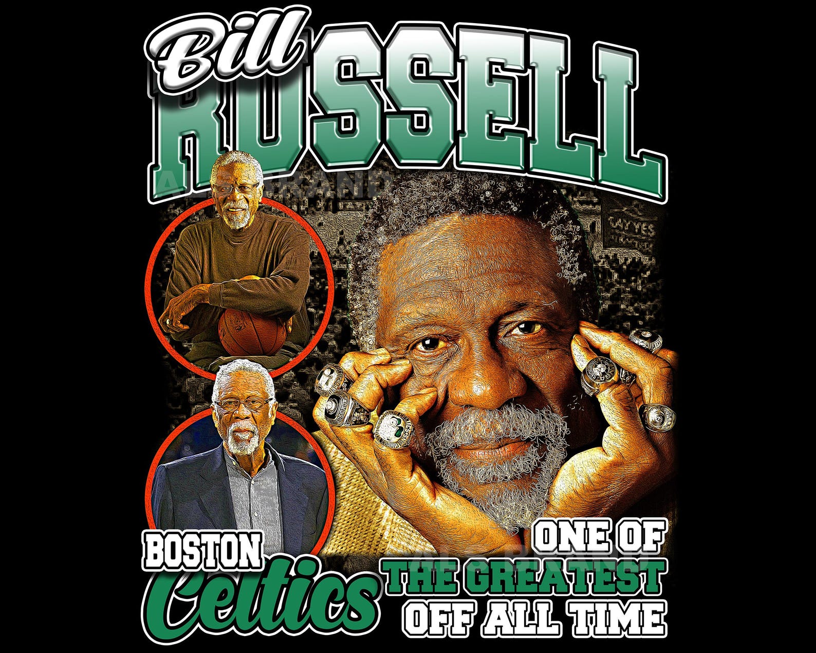Bill Russell Png Ready to Print, Printable Design, Artist, 90s, Rap Tee ...