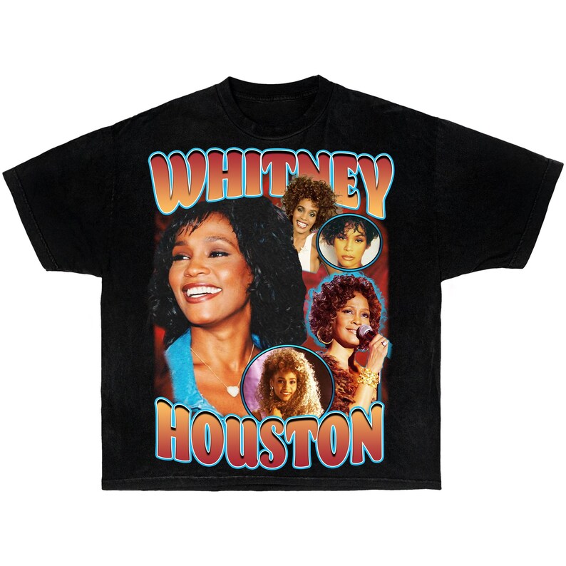 Whitney Houston Shirt Design. PNG Digital 4500x5100 Px.retro, 90s ...