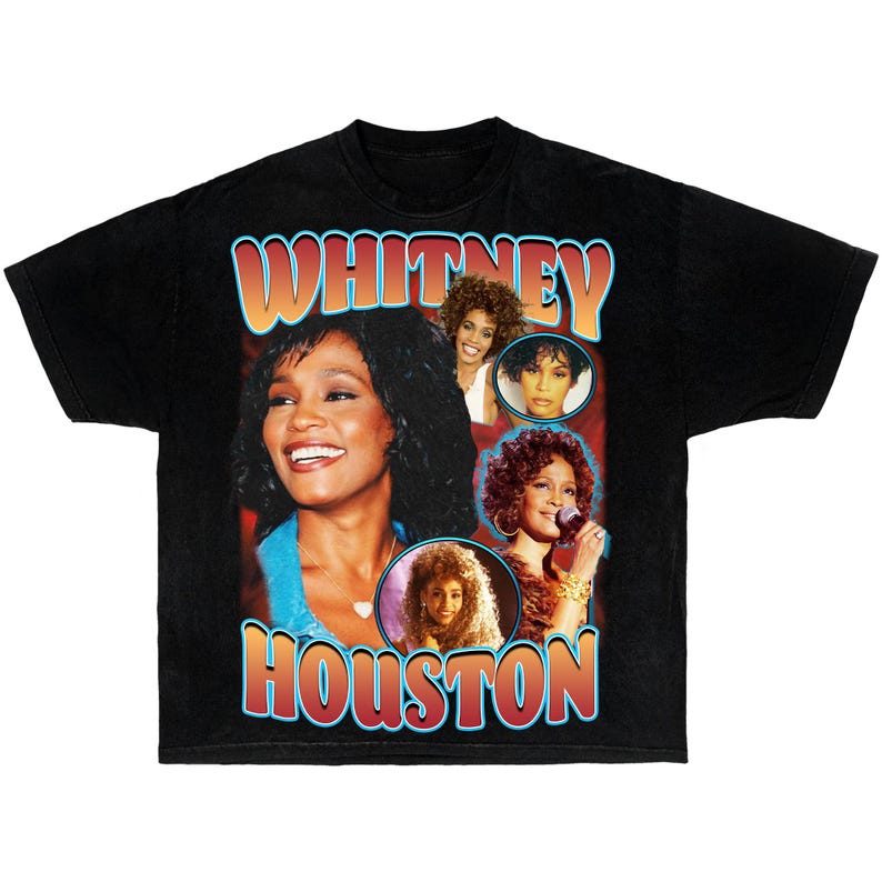 Whitney Houston Shirt Design. PNG Digital 4500x5100 Px.retro, 90s Vintage, Bootleg Tee. Instant ...