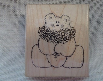 Bear rubber stamp | Etsy