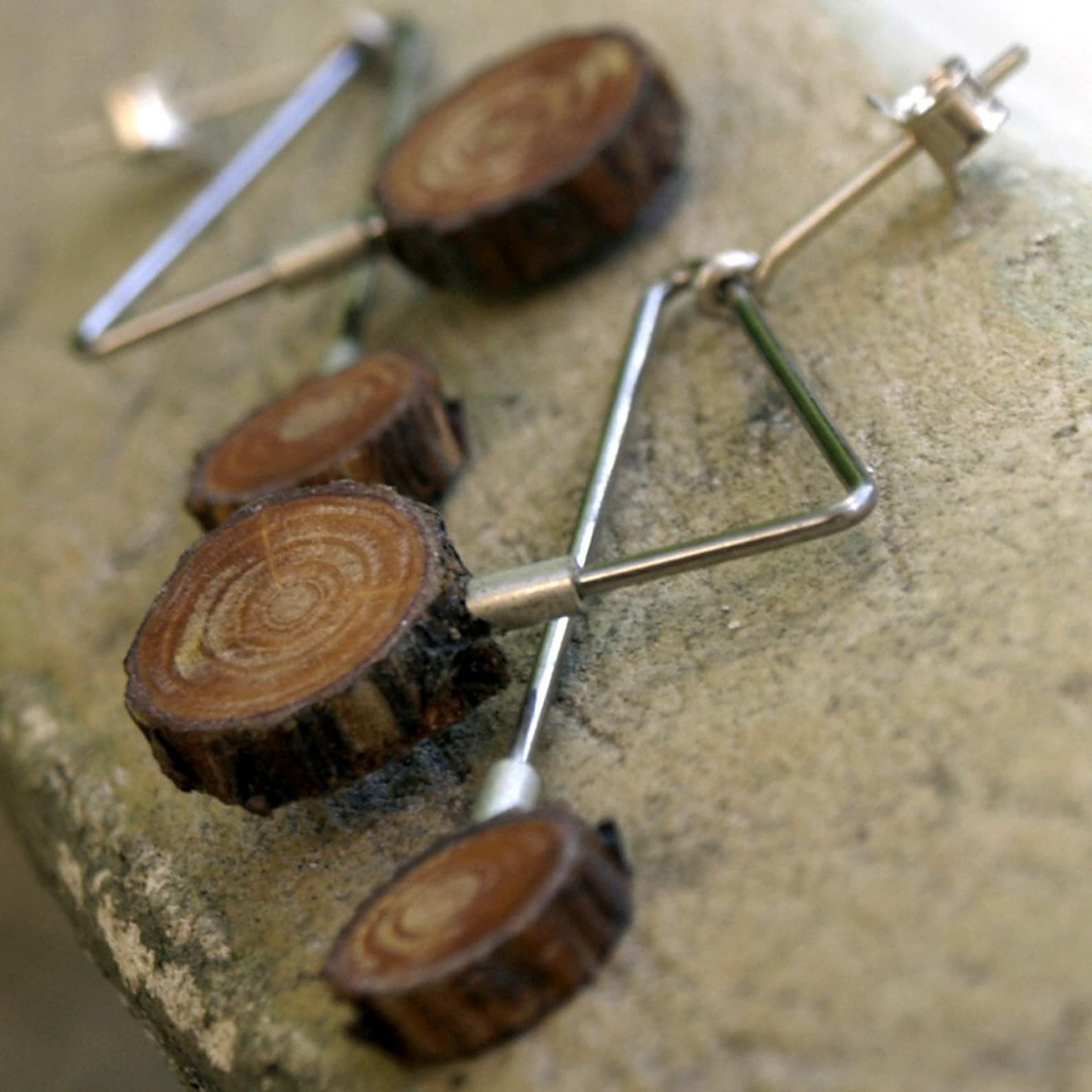 Hypoallergenic Surgical Steel Earrings With Sterling Silver and Pine ...