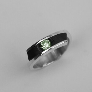Emerald Synth Gemstone Sterling Silver Solitaire Ring With - Etsy