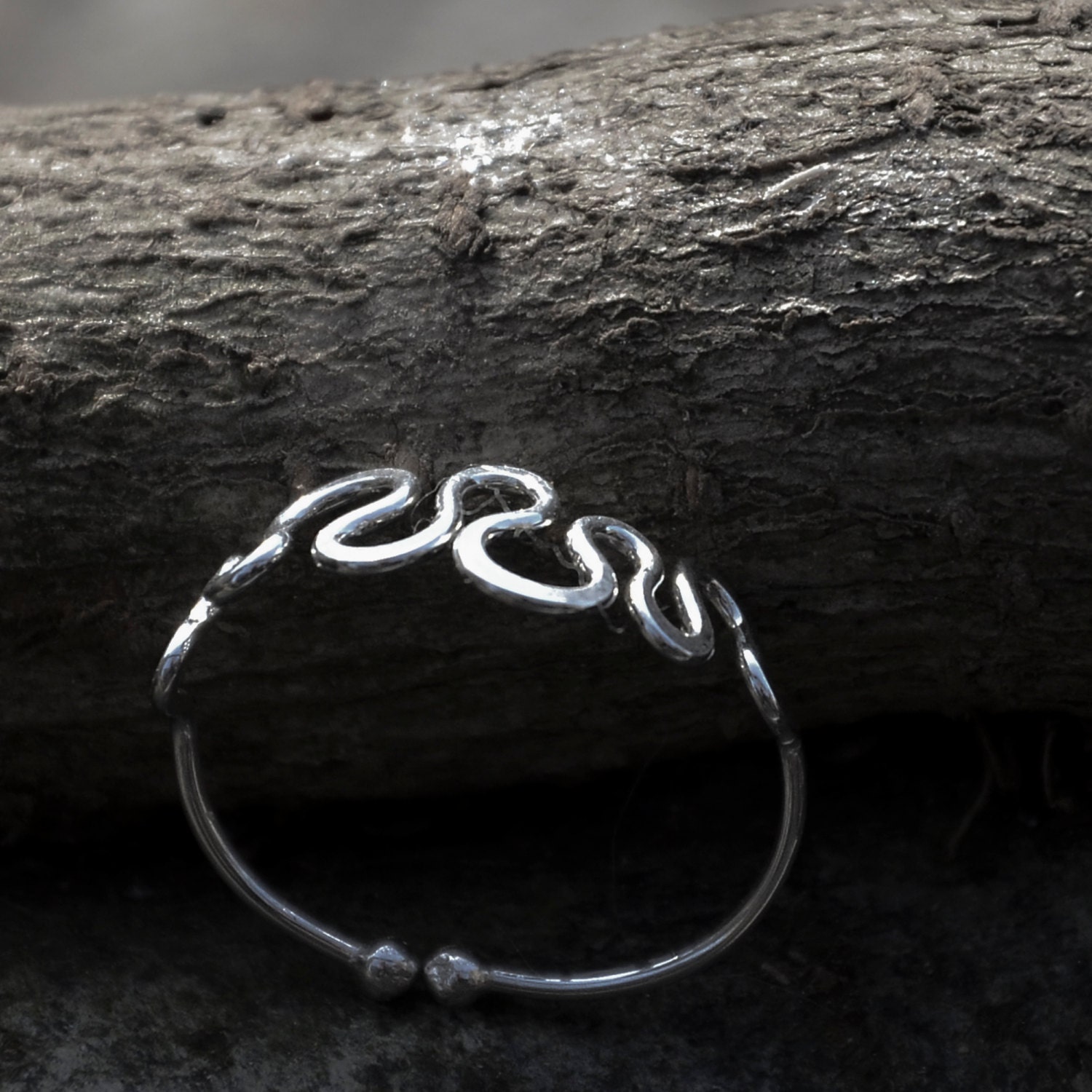 Silver Ring Sterling Silver Ring Simple Silver Ring Snakey - Etsy