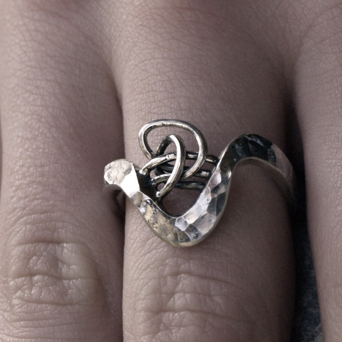 Unique Sterling Silver Ring Organic Chunky Hand Forged Ring - Etsy