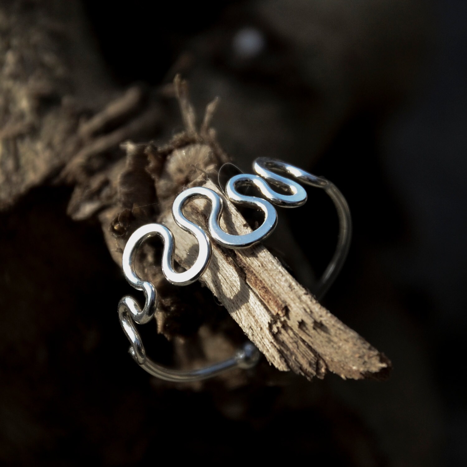 Silver Ring Sterling Silver Ring Simple Silver Ring Snakey Ring, Hand ...