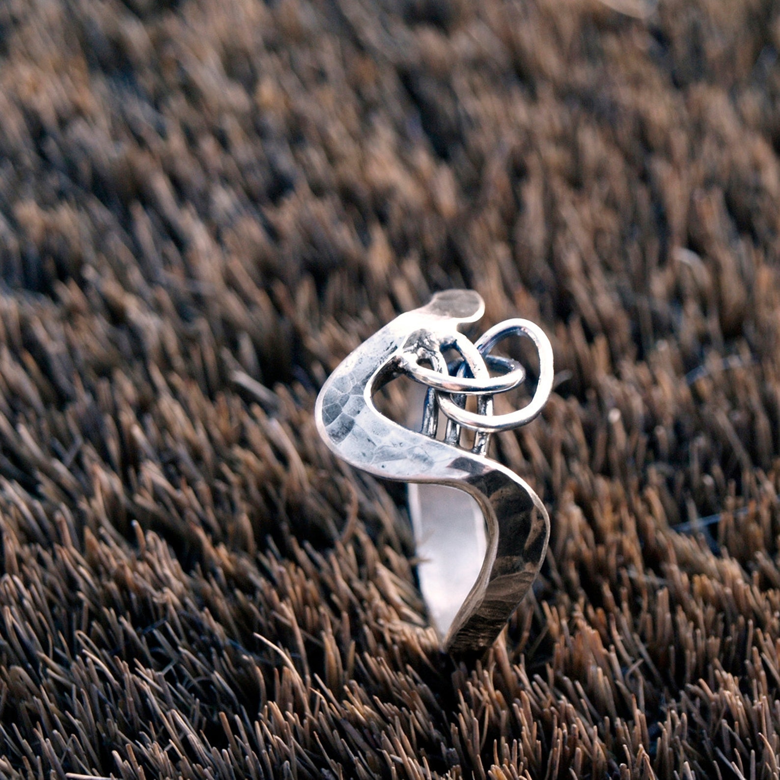 Unique Sterling Silver Ring Organic Chunky Hand Forged Ring - Etsy