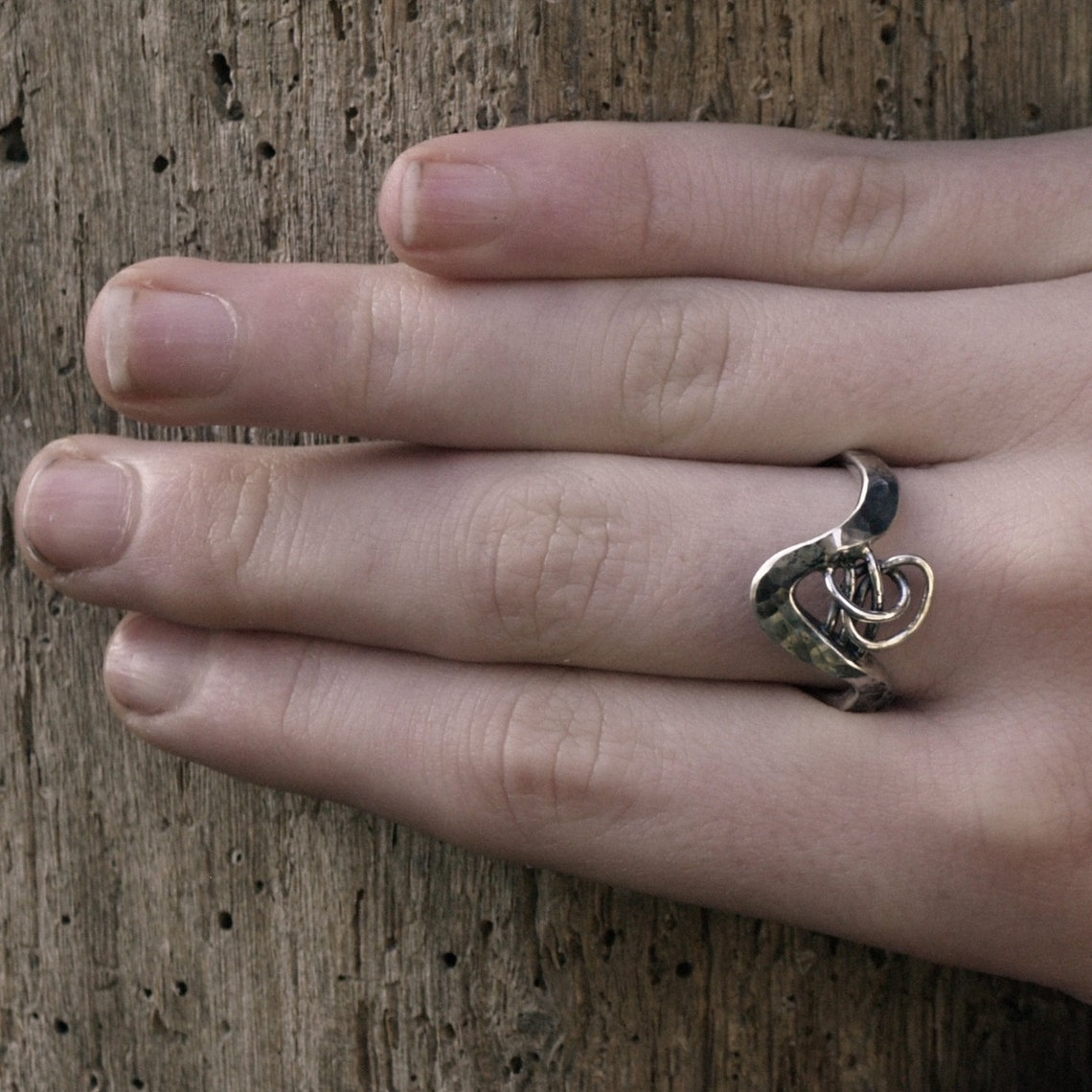 Unique Sterling Silver Ring Organic Chunky Hand Forged Ring - Etsy