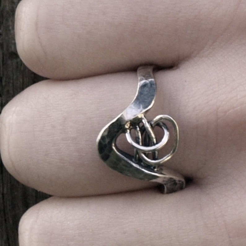 Unique Sterling Silver Ring Organic Chunky Hand Forged Ring - Etsy