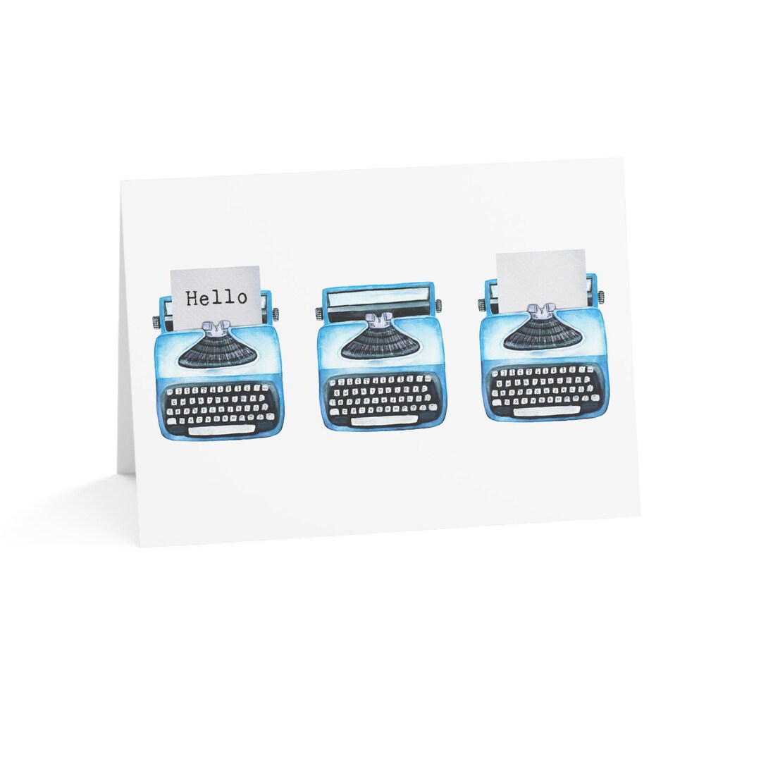 10 Pack Typewriter Greeting Cards With Envelopes 5x7, Note Cards Thank ...