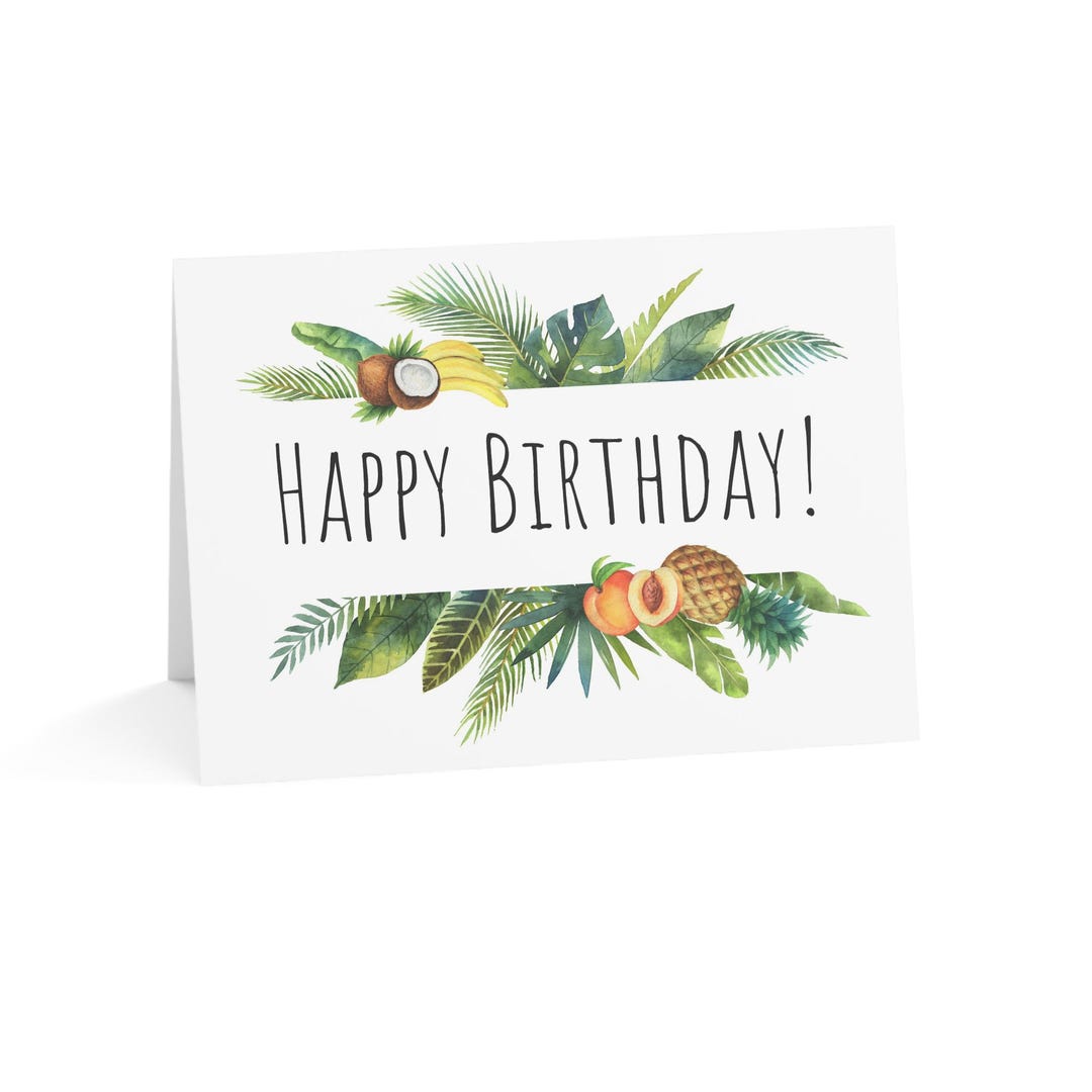 10 Pack Tropical Happy Birthday Greeting Cards With Envelopes 5x7 ...