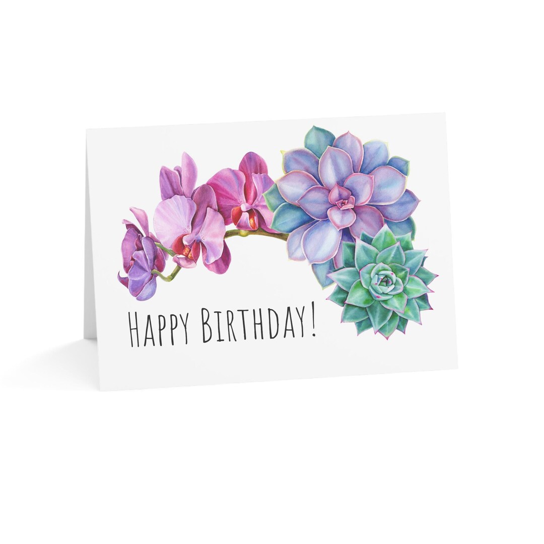 10 Pack Succulent Happy Birthday Greeting Cards With Envelopes 5x7 ...