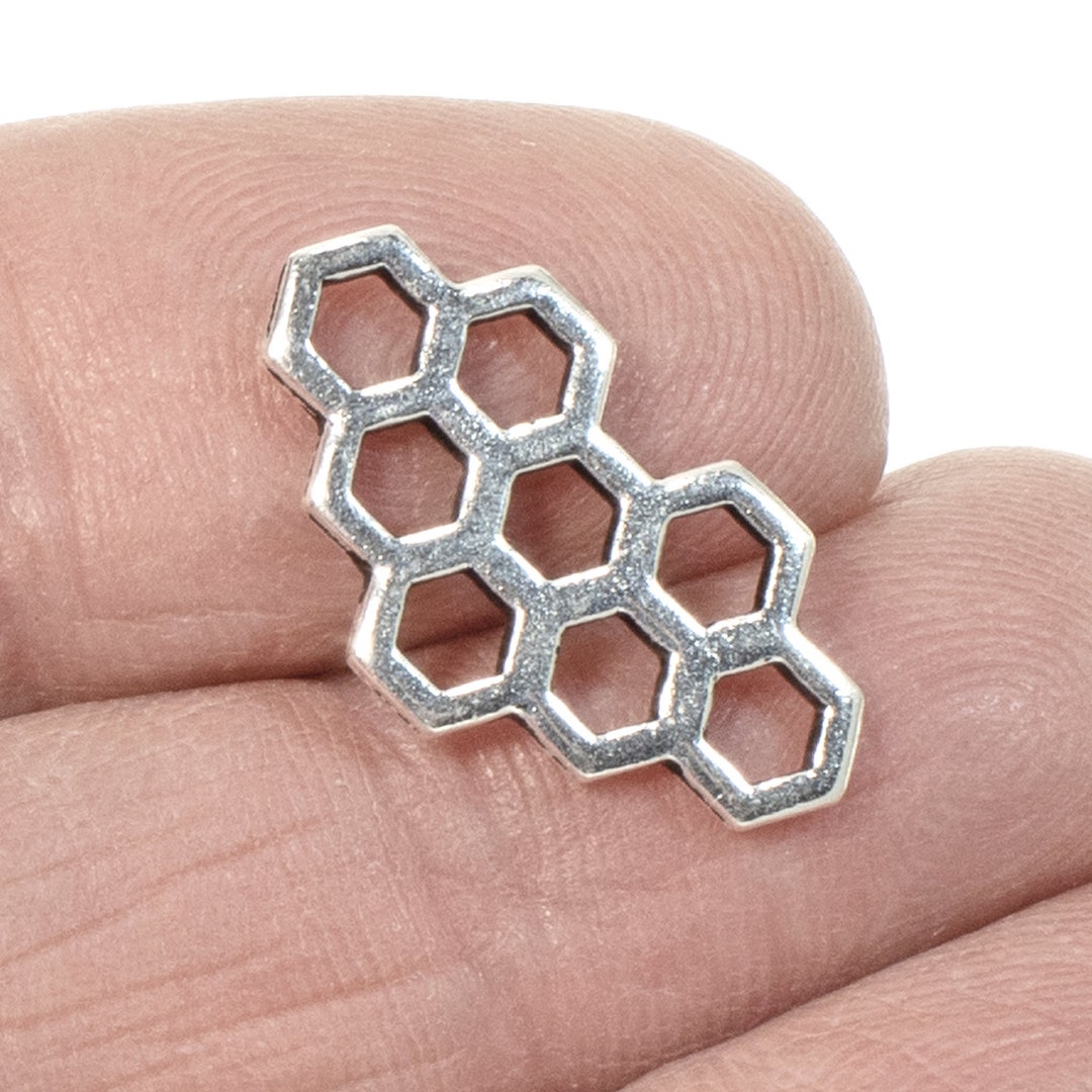 Silver Honeycomb Link, Tierracast Spring Bee Insect Connectors 4/pkg - Etsy