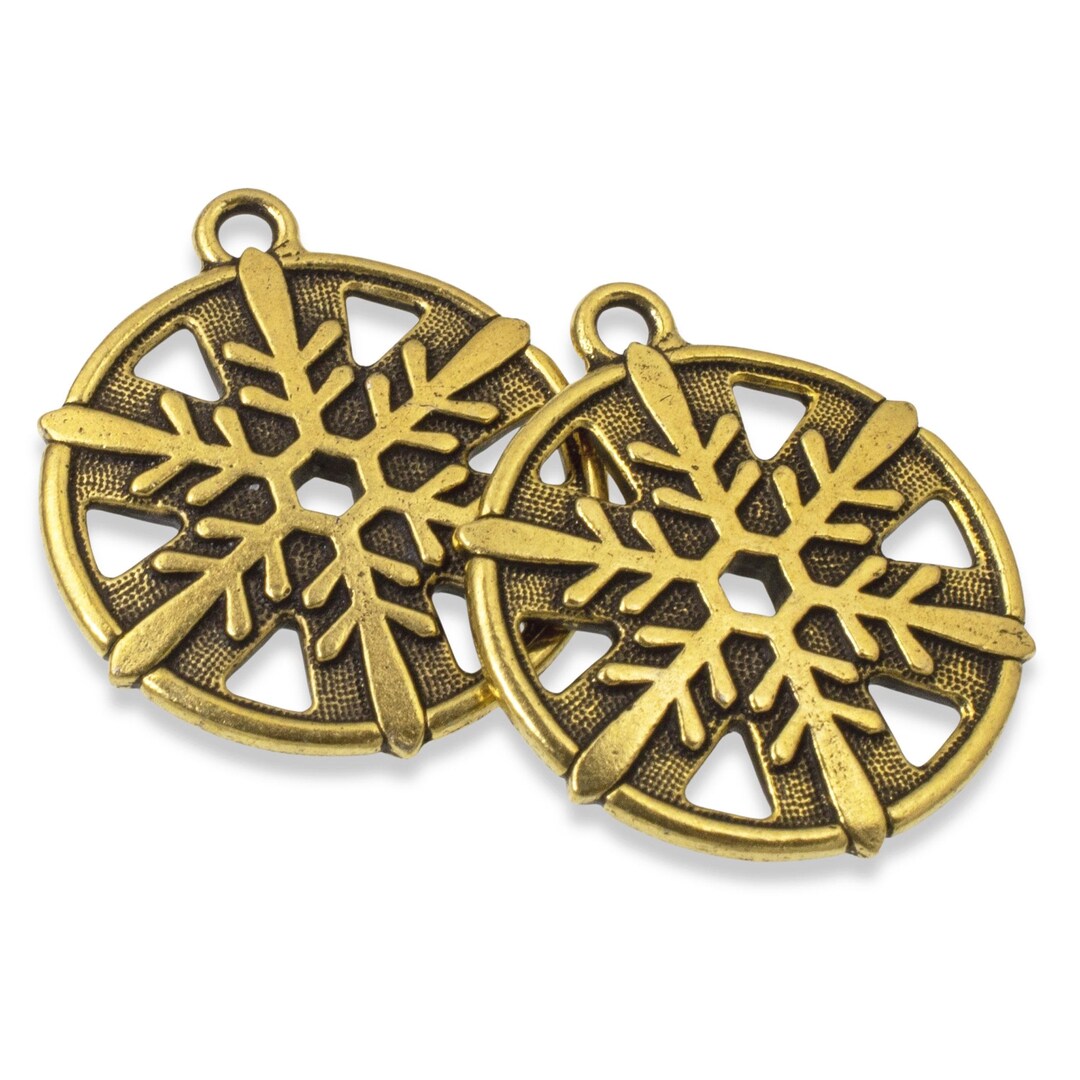 13-pack Gold Snowflake Pendants Tierracast Destash Jewelry & Winter ...