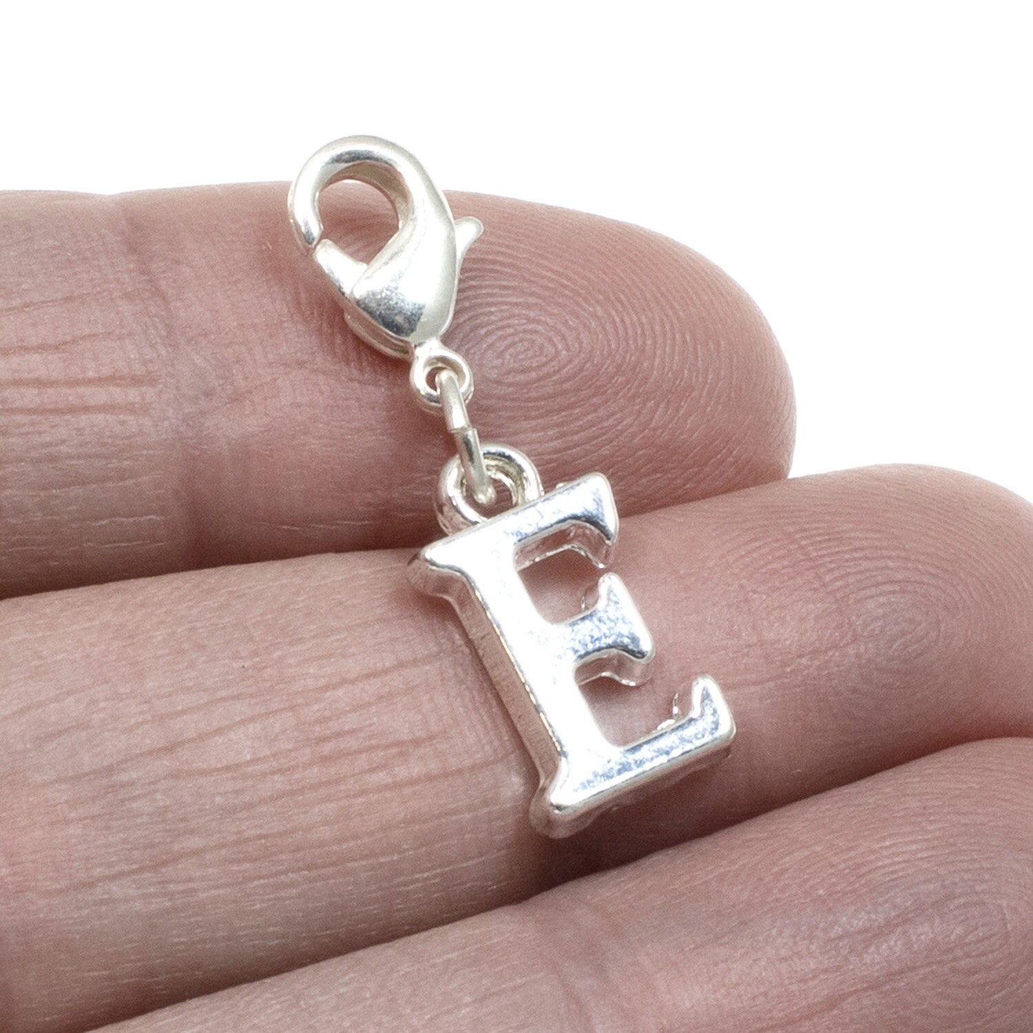 Letter E Clip On Charm Silver Initial Alphabet | Etsy