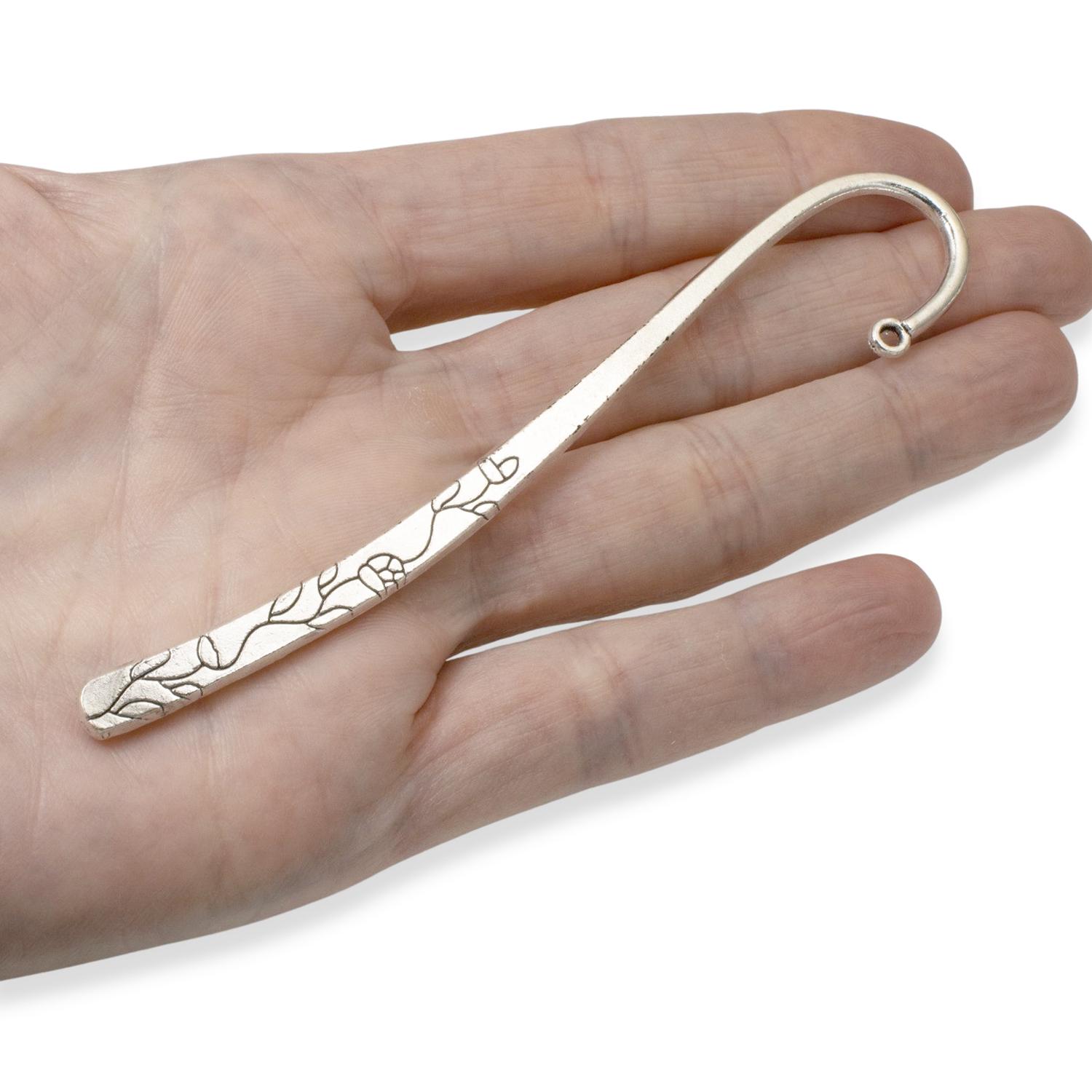 5-pack Antique Silver Bookmark Set, 4 1/2" Long Metal Bookmarks With ...