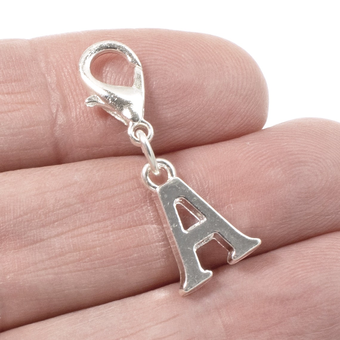Letter a Clip on Charm Silver Initial Alphabet - Etsy