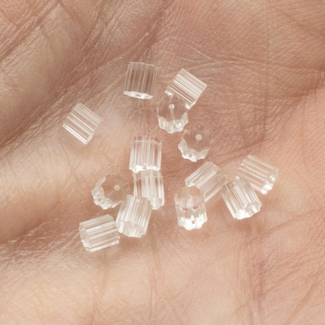 Earring Backs Clear Plastic 500 Pack: Bulk Ribbed Nut Stoppers for ...