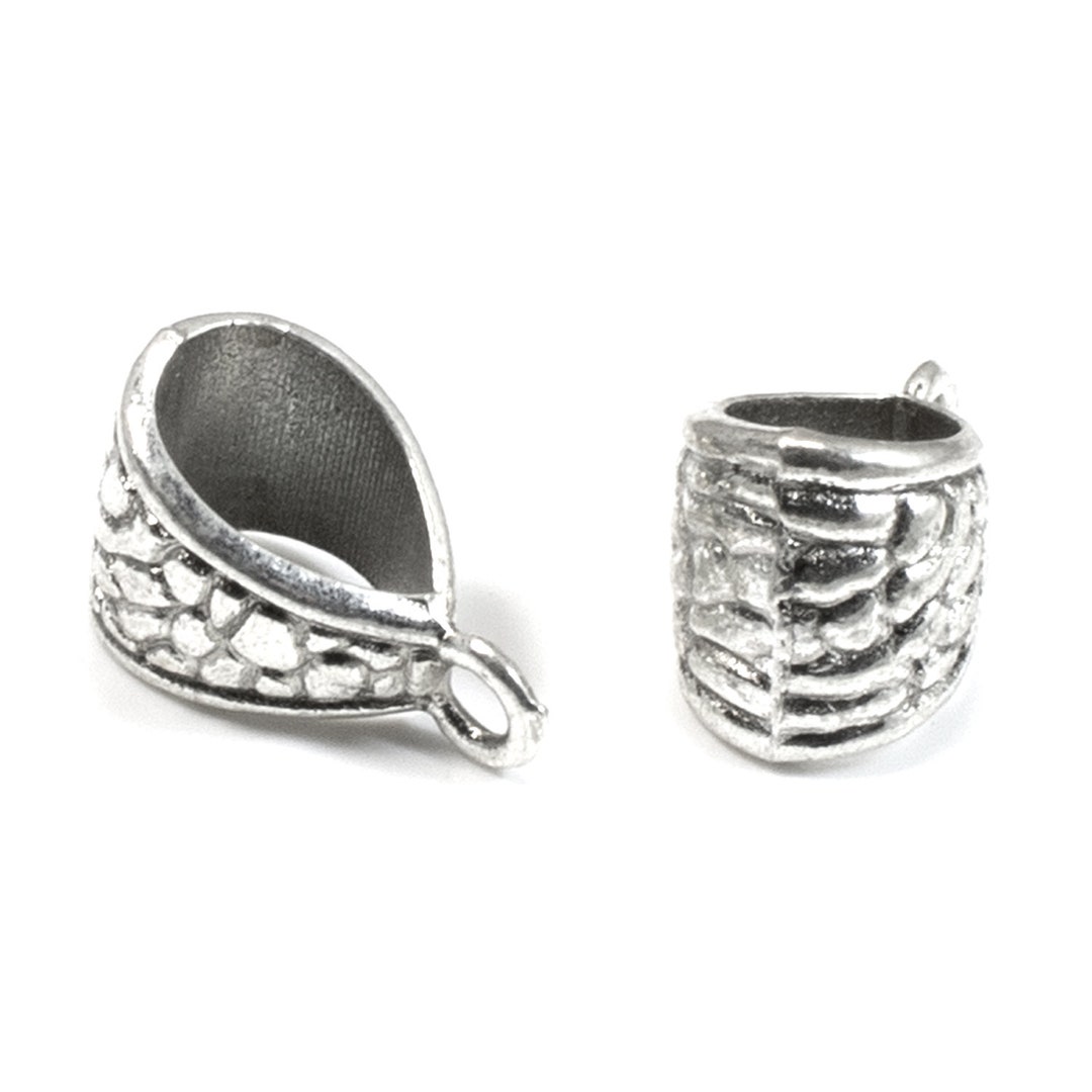 Silver Pebbled Necklace Bails, Metal Textured Jewelry Bail 20/pkg - Etsy