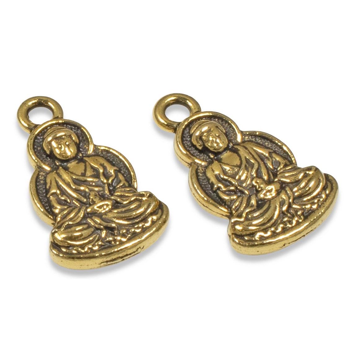 Gold Sitting Buddha Charms Tierracast Yoga Meditation Charm - Etsy