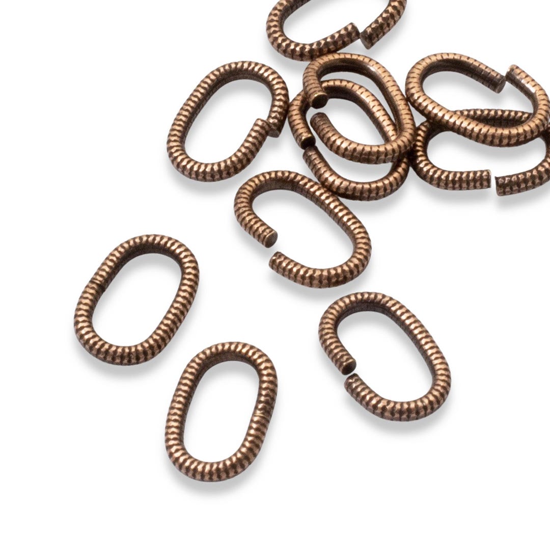 Copper Textured Oval Jump Rings, 10-pack Premium Nunn Design Jewelry ...