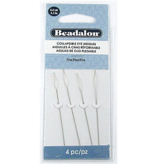 Beadalon FINE Collapsible Eye Beading Needles 2.5 4/Pkg | Etsy