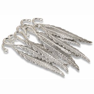 Silver Feather Bookmarks - 10-pack Unique Metal Bookmarks for ...