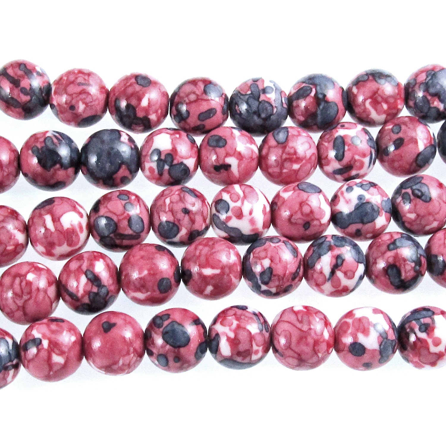 10mm Mauve Gray and Light Pink Rain Flower Stone Round Beads | Etsy