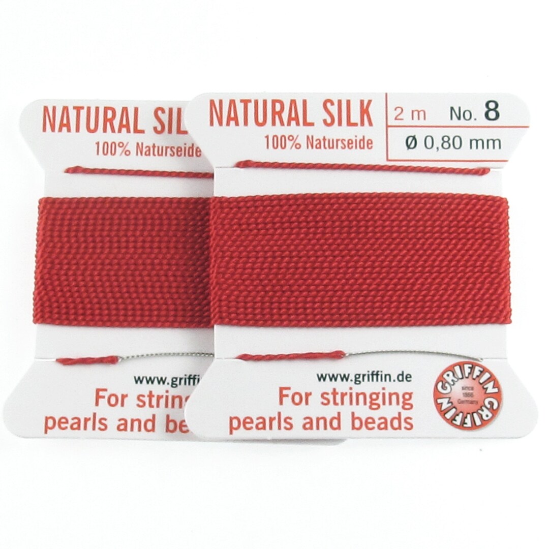 Griffin Silk Thread Two Pack Red Size 8 Beading Cord - Etsy