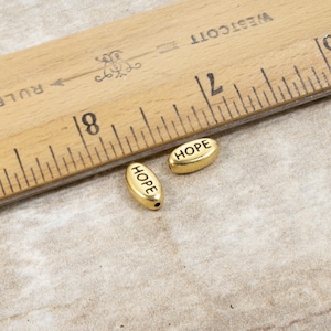 Gold Oval Hope Beads, Tierracast Inspirational Word Bead 2/pkg - Etsy