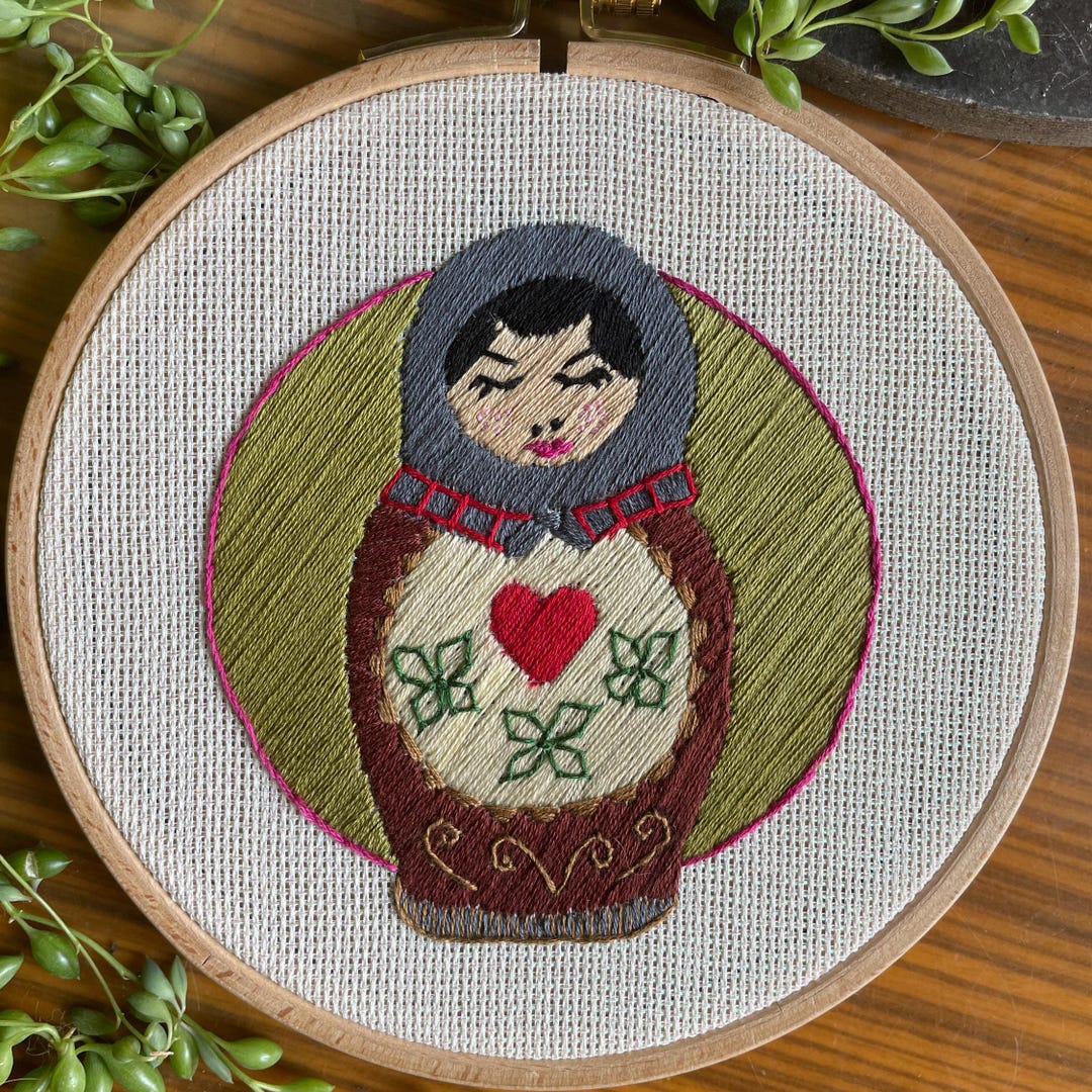 A Matryoshka Doll Embroidery. Handmade Gift - Etsy
