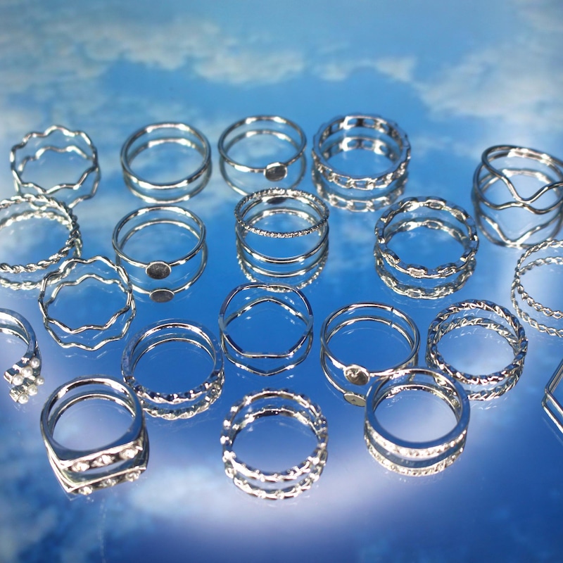 Women Silver Ring Sets - Etsy