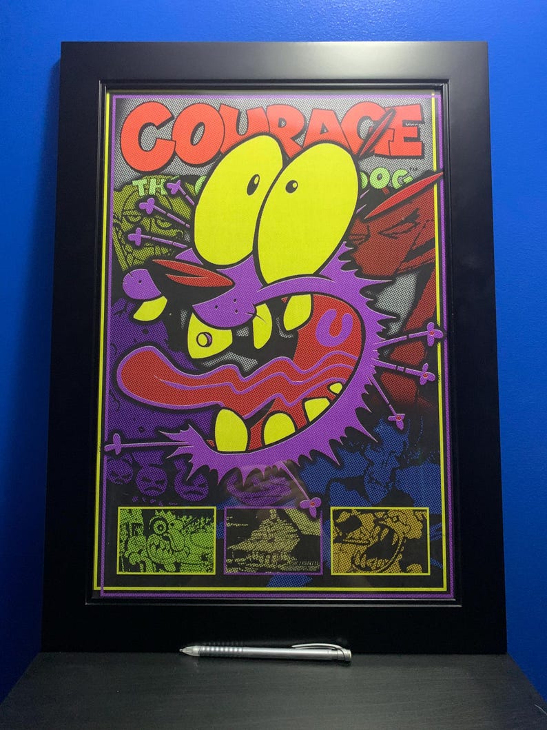 Courage the Cowardly Dog Poster Print | Courage Wall Art | Cartoon ...