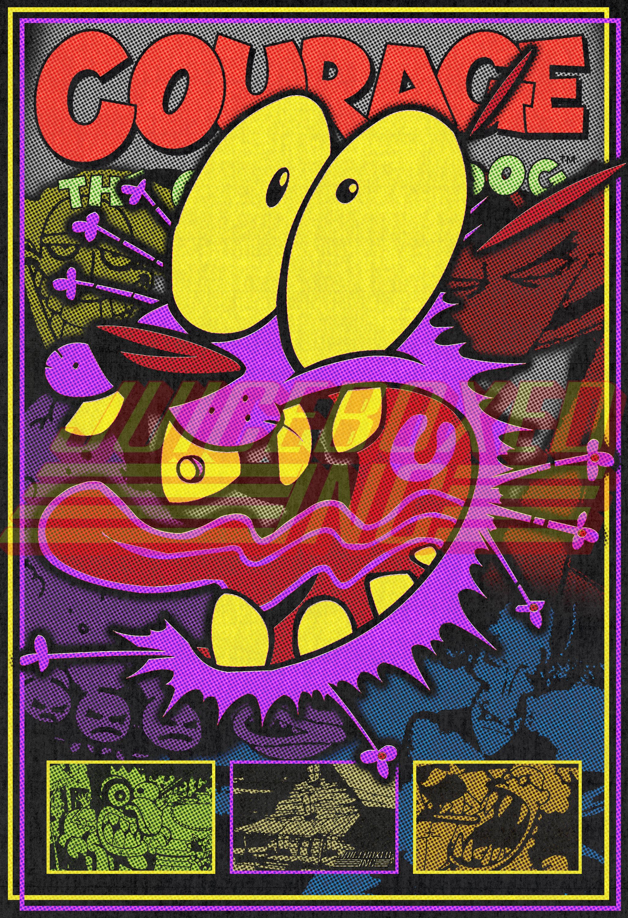 Courage the Cowardly Dog Poster Print | Courage Wall Art | Cartoon ...