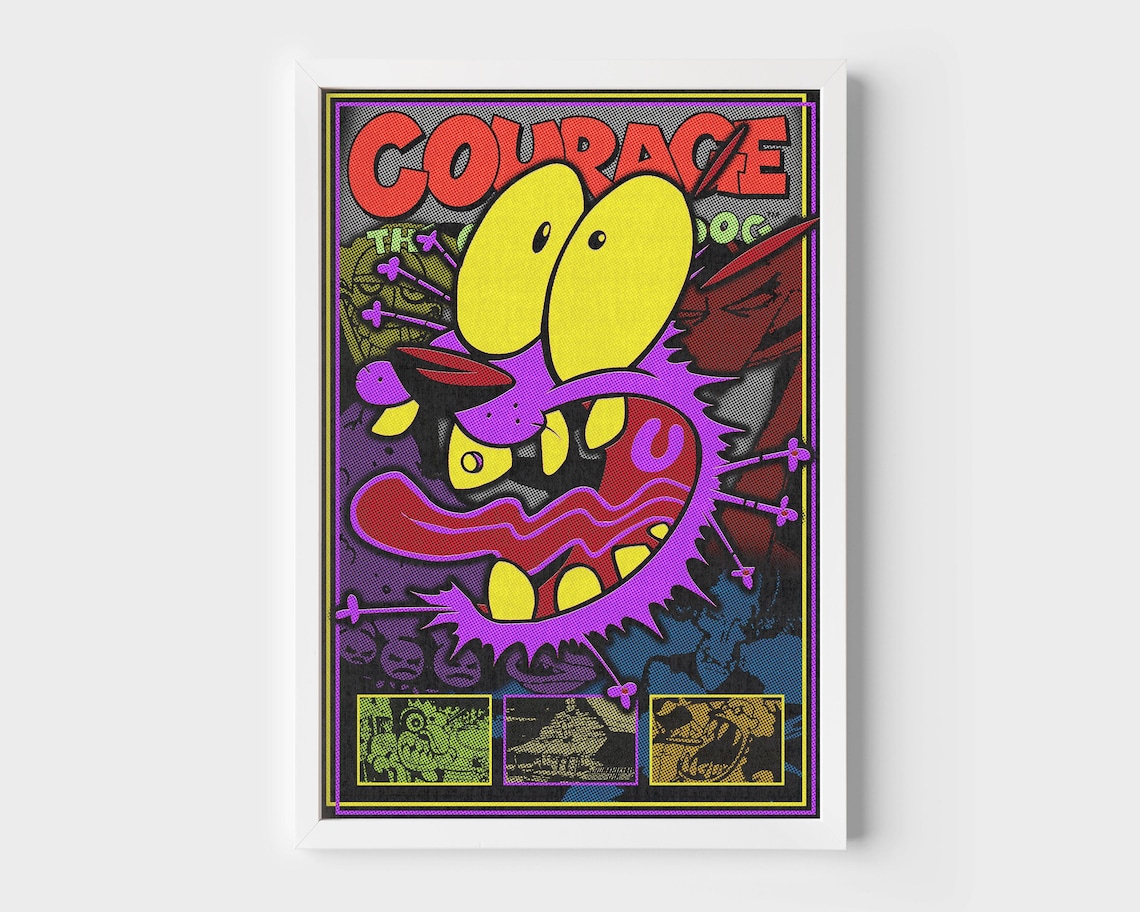 Courage the Cowardly Dog Poster Print | Courage Wall Art | Cartoon ...
