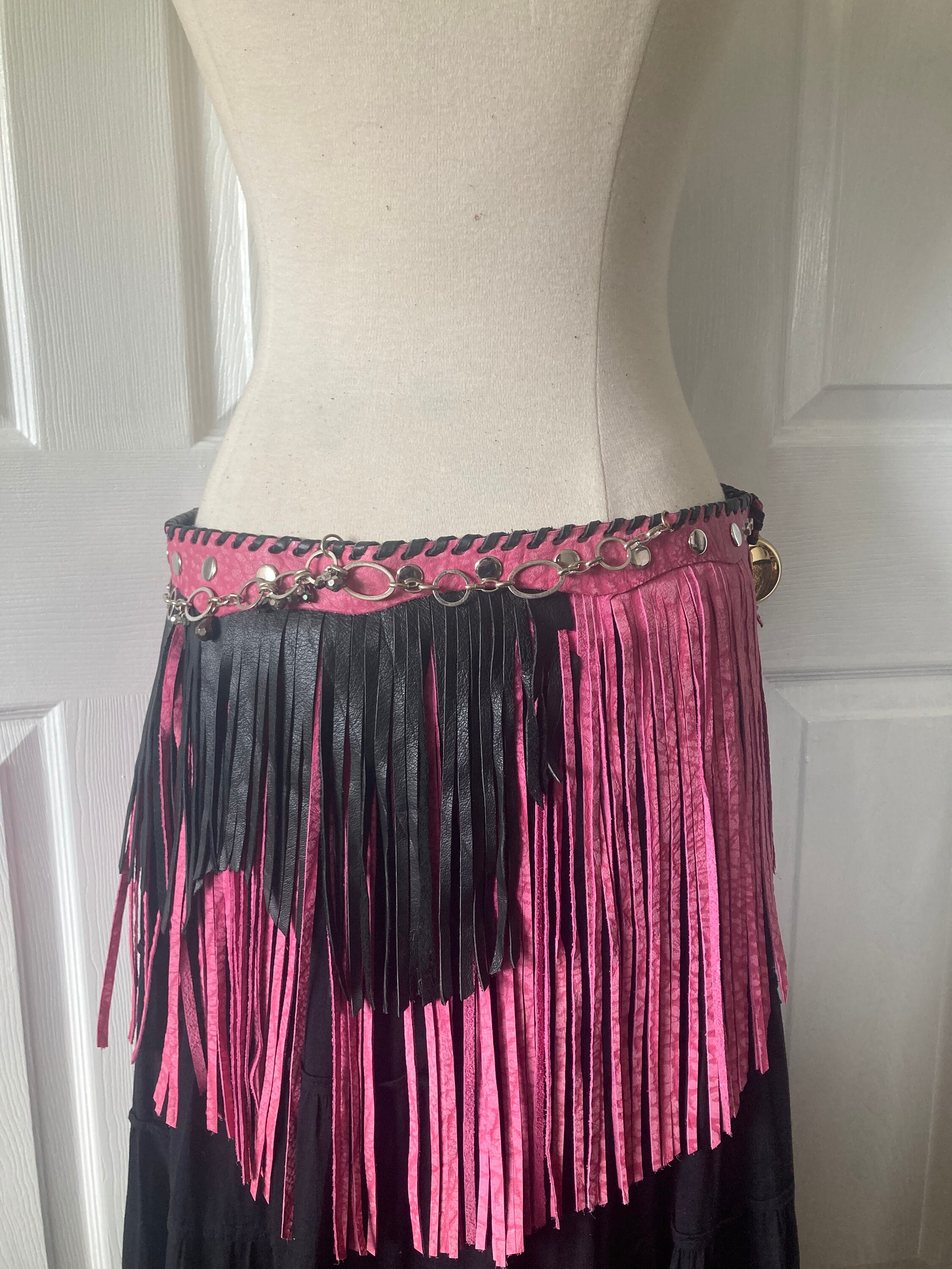 Burning Man, Festival, Fringe, Fantasy, Pink, Chains, Leather Wrap ...