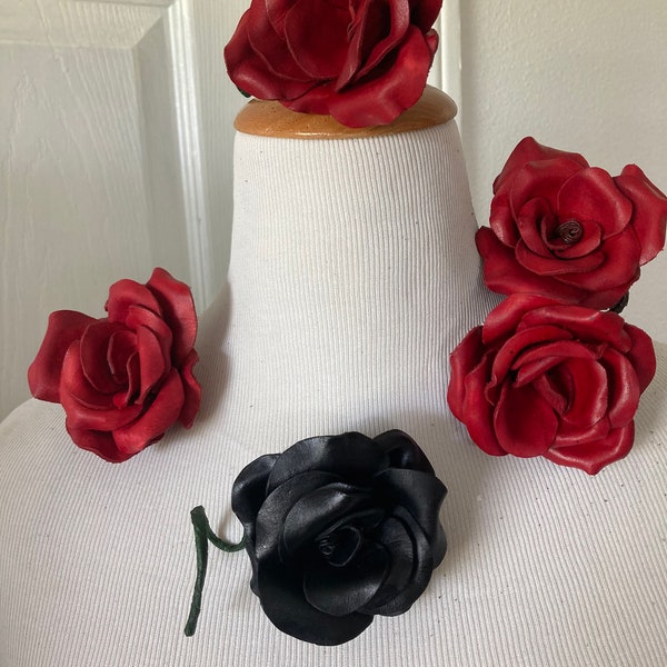 Leather Rose - Etsy
