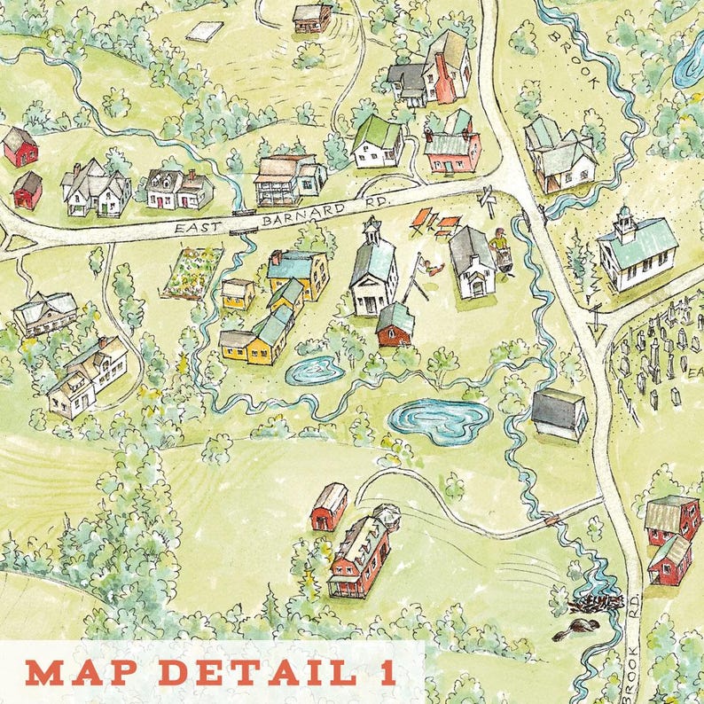 Framed 16x20 East Barnard Map Museum-quality Giclee Poster - Etsy