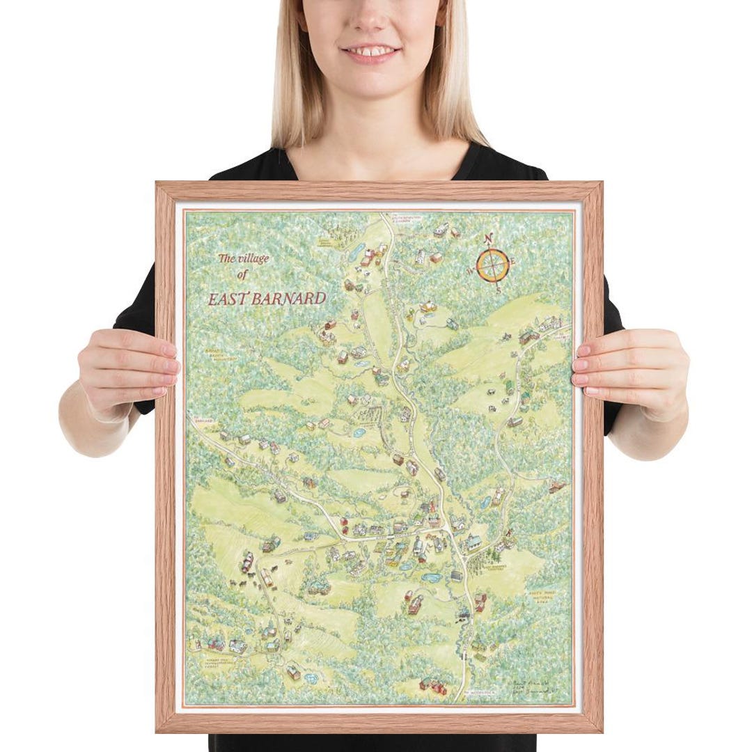Framed 16x20 East Barnard Map Museum-quality Giclee Poster - Etsy